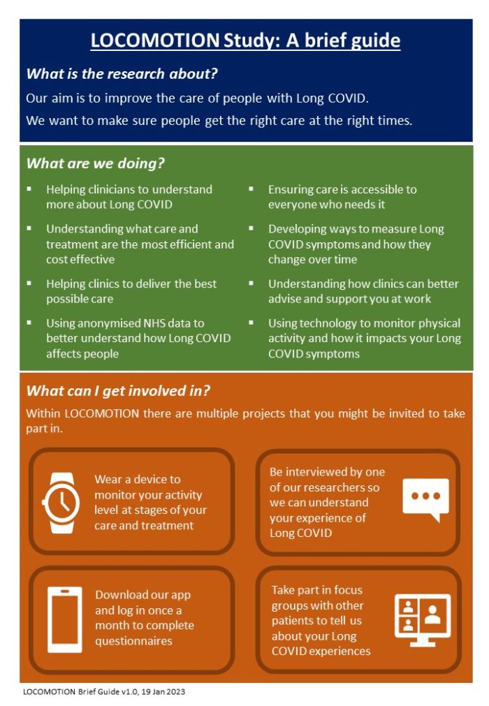Brief Guide - Participating in the LOCOMOTION Long COVID study